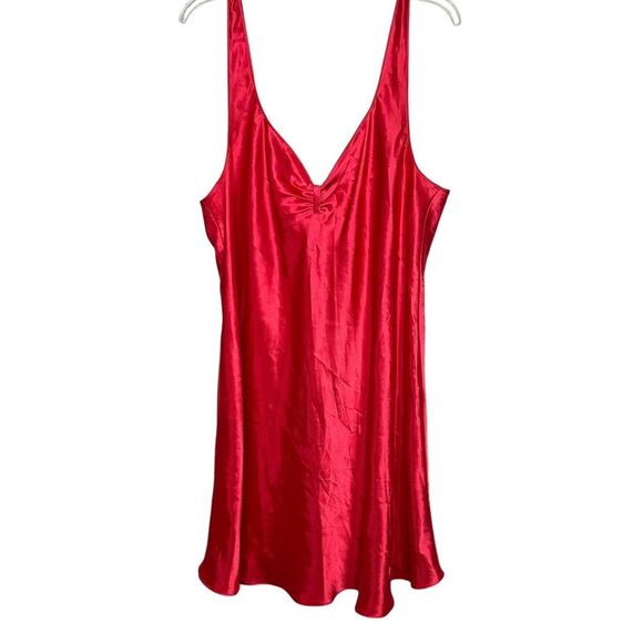 American Vintage | Intimates & Sleepwear | Vintage Red Satin Dress With ...